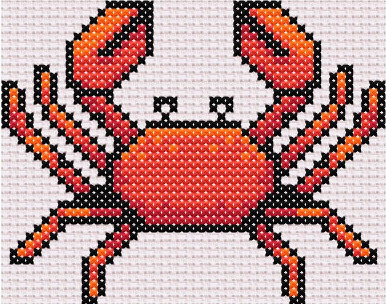 Red Crab - Instant PDF Download Cross Stitch Pattern - Etsy Canada