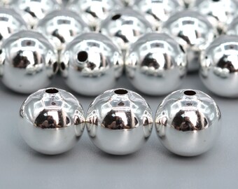 10mm silver beads | Etsy