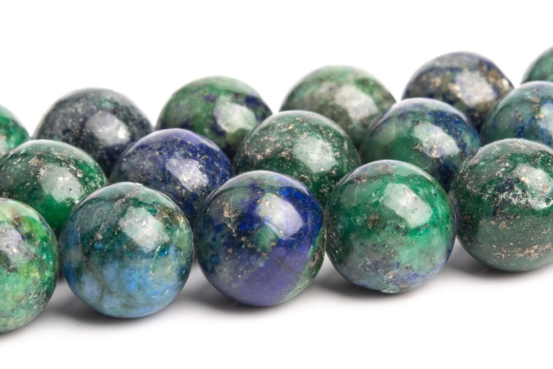 10MM Azurite Beads Grade AB Gemstone Nugget Round Loose Beads 15.5