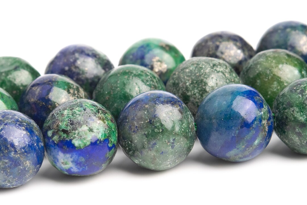 10MM Azurite Beads Grade AB Gemstone Nugget Round Loose Beads 15.5