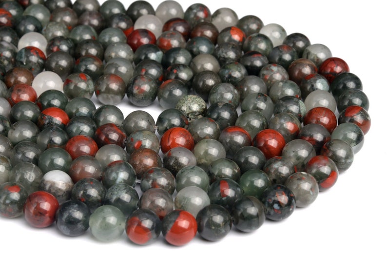 Blood Stone Beads Grade AAA Genuine Natural Gemstone Round - Etsy