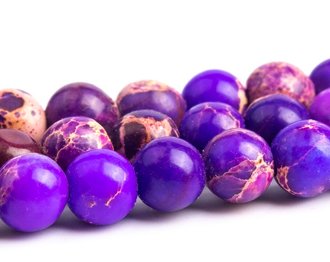 4MM Deep Purple Imperial Jasper Beads Grade AAA Gemstone Full Strand ...