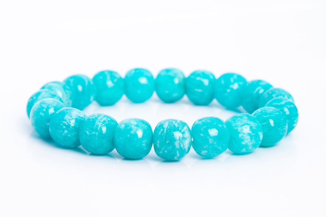10x10mm Genuine Amazonite Beads Cyan Bracelet Grade AA Natural Barrel ...
