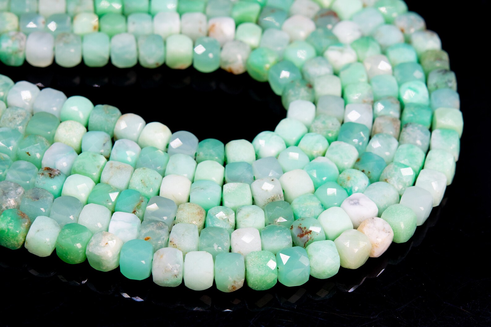 6MM Chrysoprase / Australian Jade Beads Faceted Cube Grade AA - Etsy