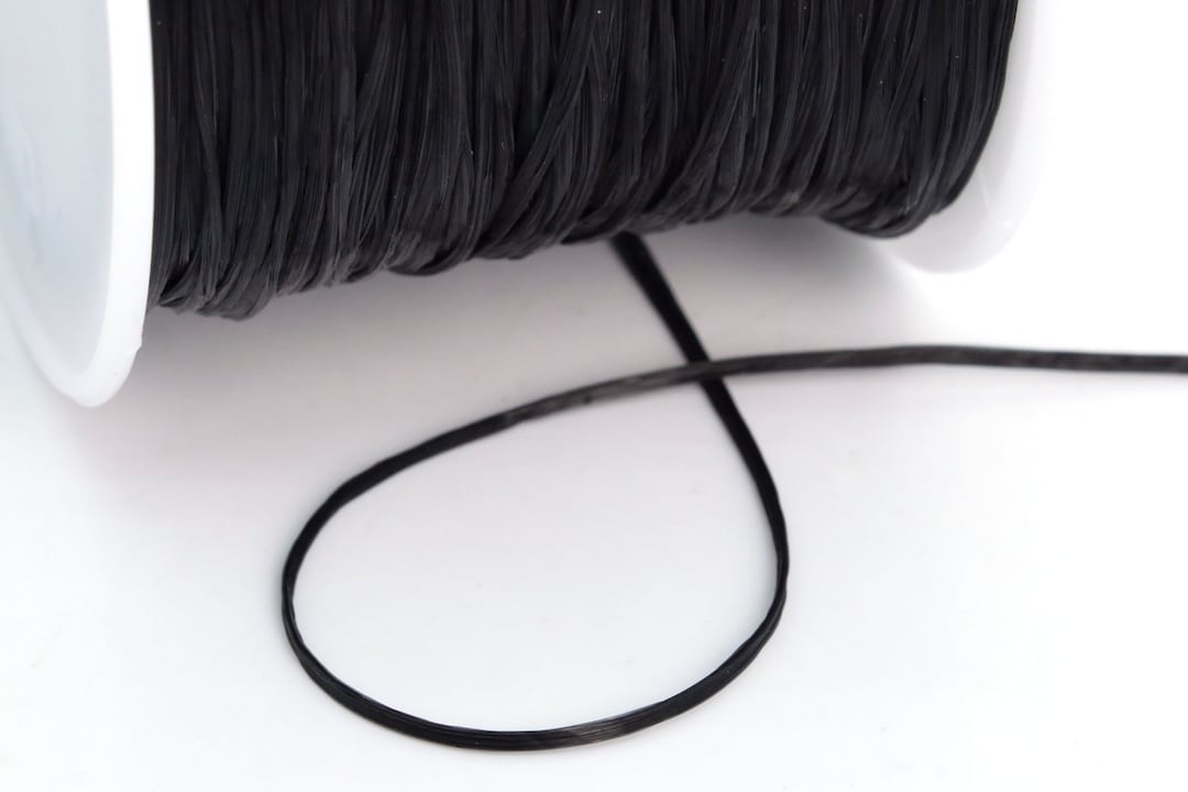 0.8MM Black Elastic Cord / Thread Crystal String 1 Spool 60 Meters Bulk ...