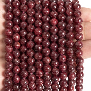 Red Ruby Beads Genuine Natural Grade AAA Gemstone Round Loose Beads 8MM ...