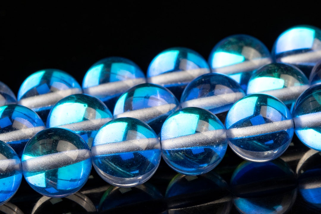 Sky Blue Mystic Aura Quartz Beads Round Loose Beads 6MM 8MM 10MM 12MM ...