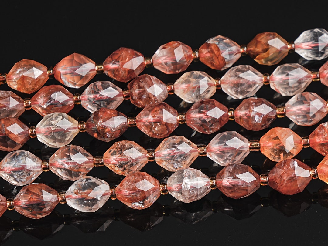 8MM Red Rutile Phantom Quartz Beads Grade AA Genuine Natural Gemstone ...