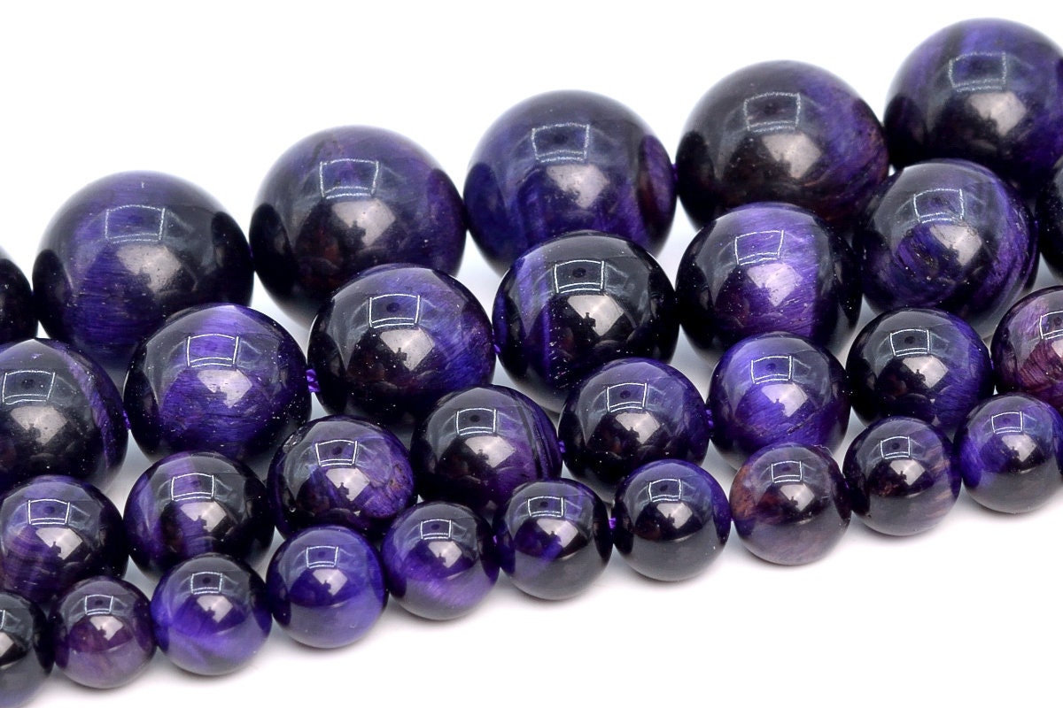 Purple Tiger Eye Beads Grade AA Gemstone Round Loose Beads 6MM | Etsy
