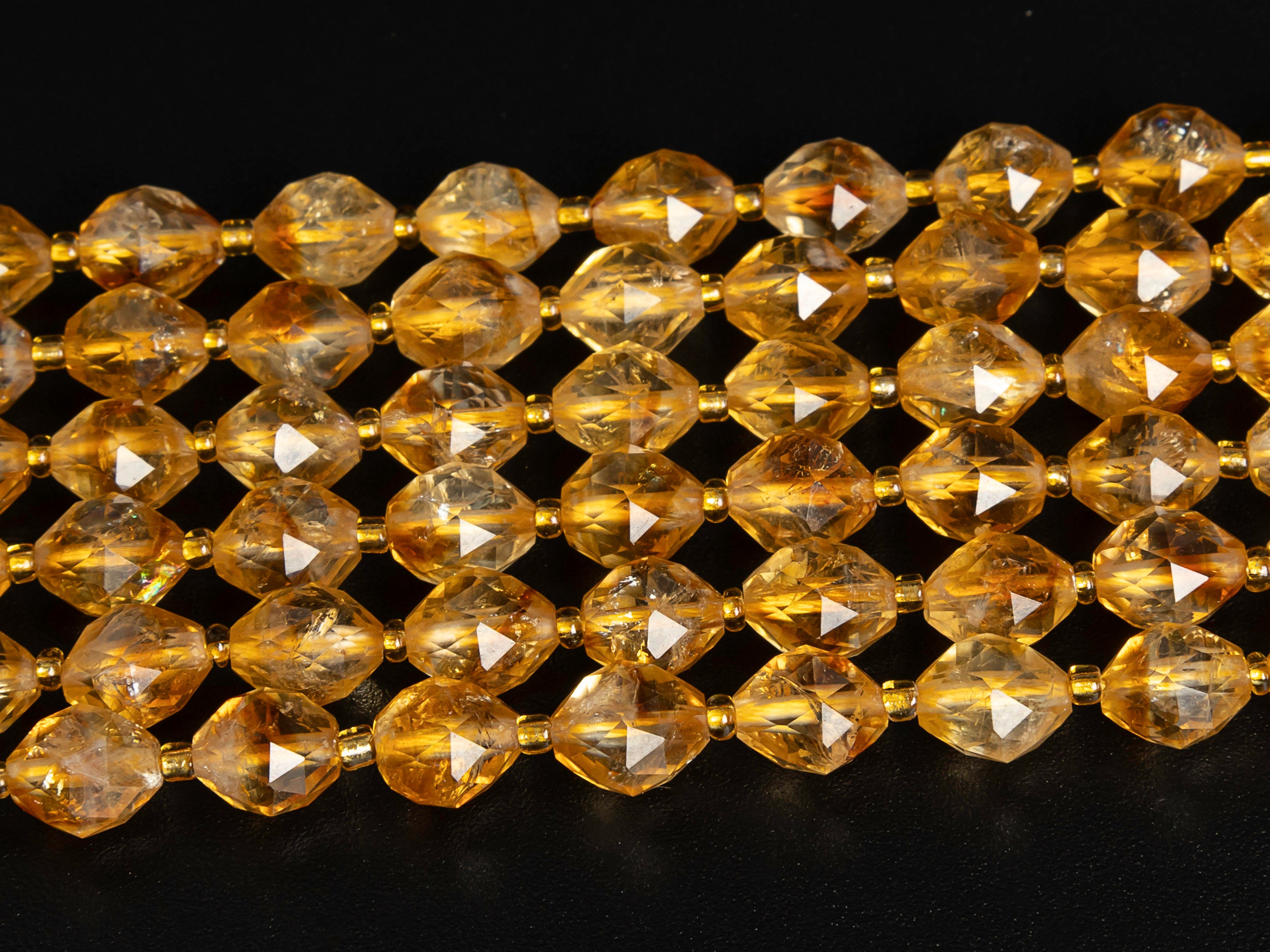 8MM Yellow Citrine Beads Grade AA Genuine Natural Gemstone Drum Barrel ...