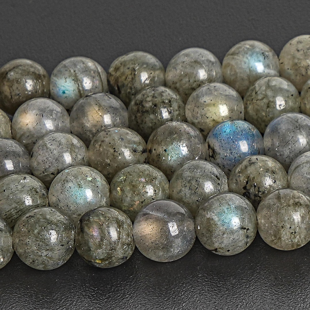 Gray Labradorite Beads Genuine Natural Gemstone Round Loose Beads 4MM ...