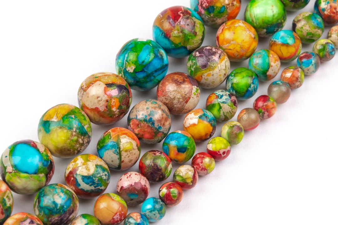 Multicolor Sea Sediment Imperial Jasper Beads Grade AAA Gemstone Nugget ...
