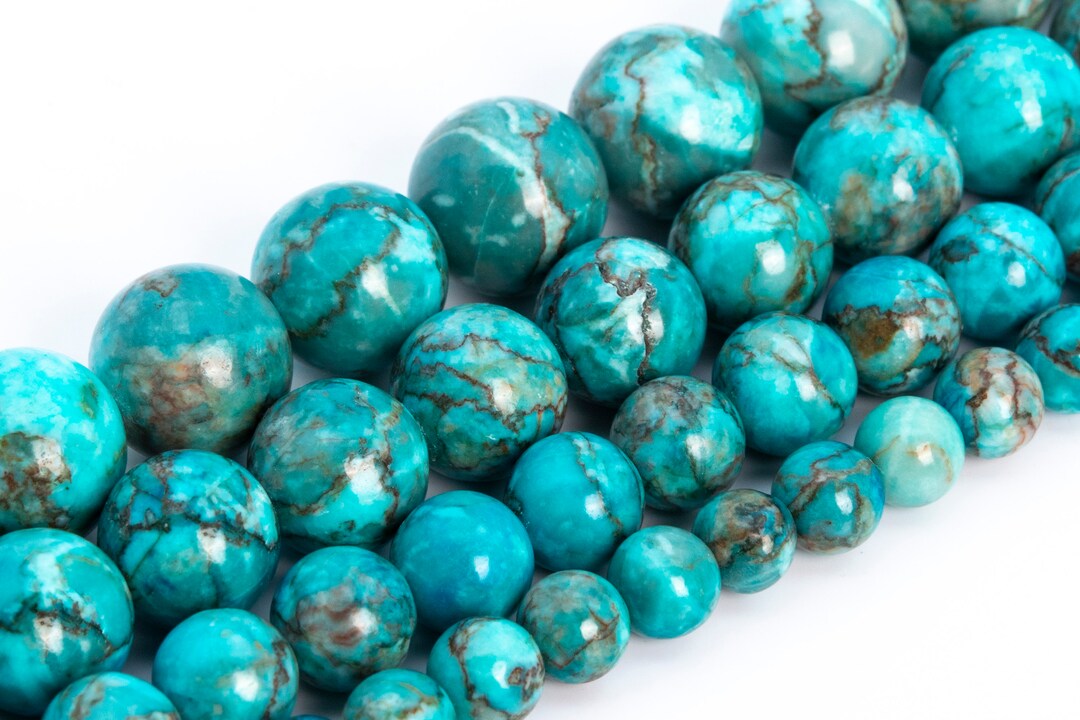Cyan Magnesite Turquoise Beads Grade AAA Gemstone Round Loose Beads 6MM ...