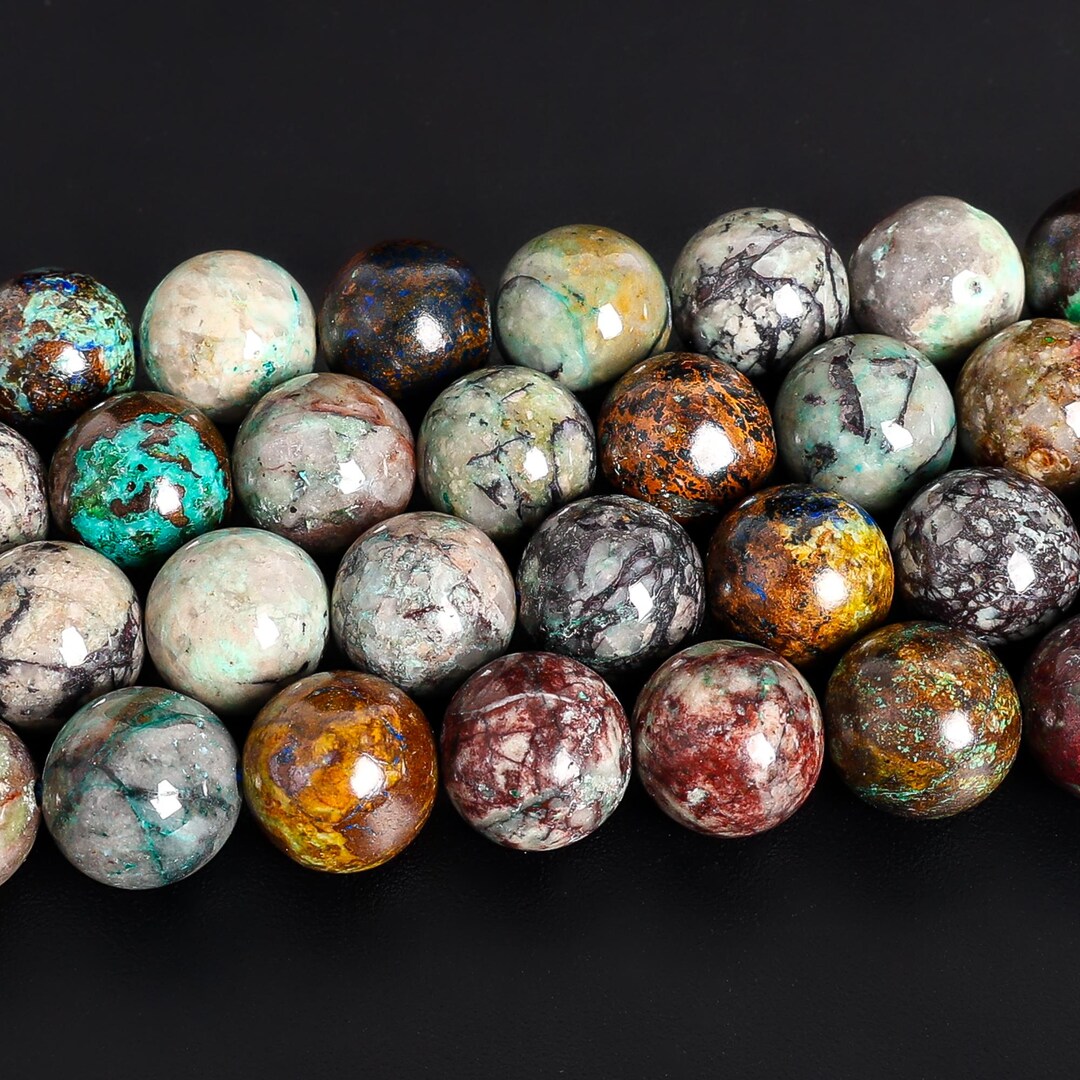 Grade A Natural Chrysocolla Loose Beads 4MM 6MM 8MM 10MM Round ...