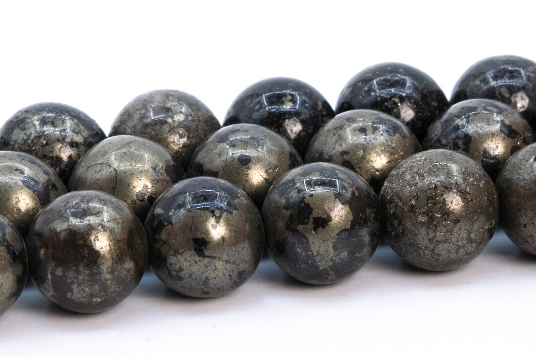 Black Copper Pyrite in Magnetite Beads Genuine Natural Grade AAA ...