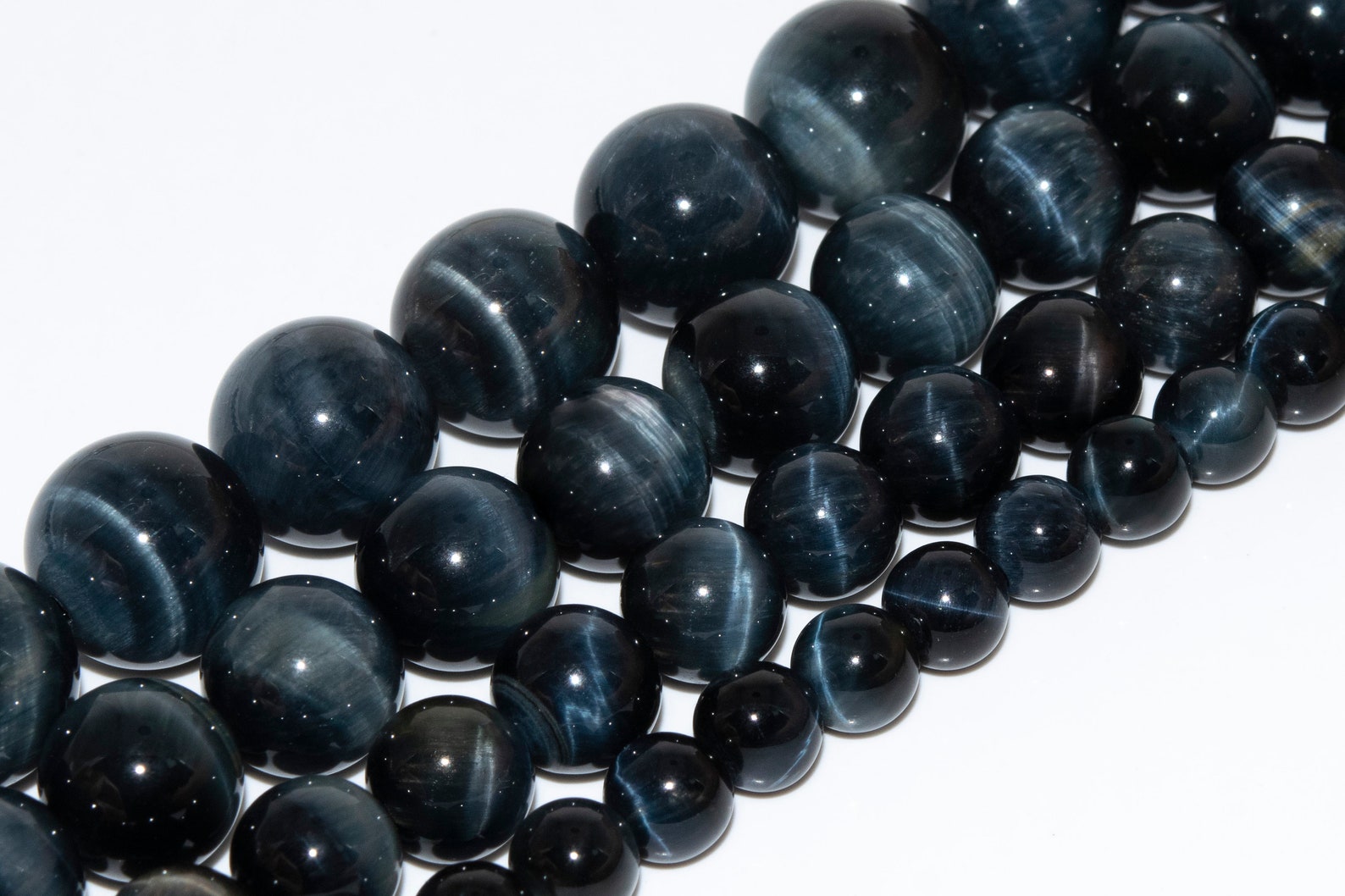 Hawk Eye Blue Tiger Eye Beads Genuine Natural Grade AA Gemstone Round ...