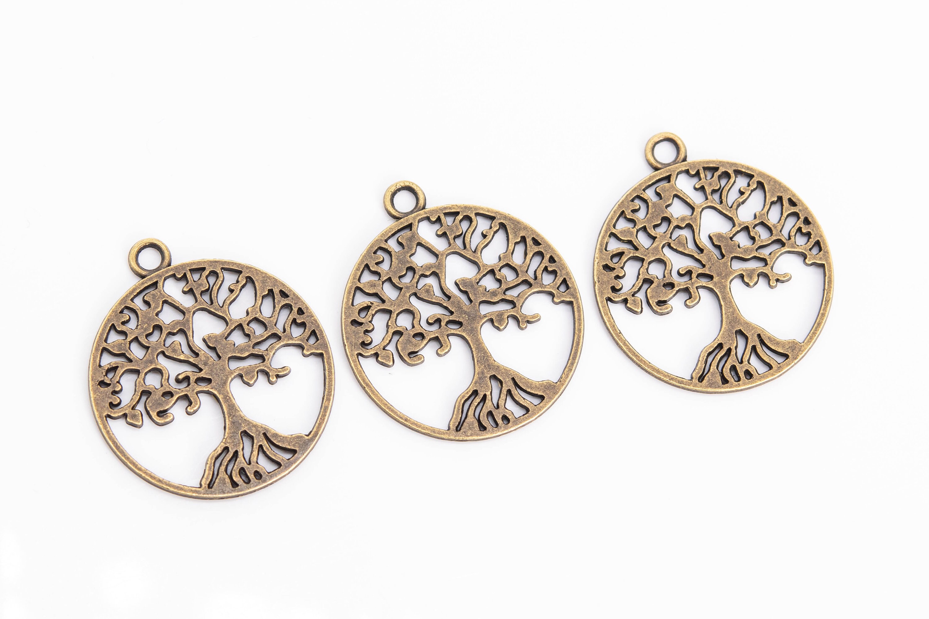 28x25mm Hollow Tree Round Charm Antique Bronze Tone Zinc Alloy - Etsy