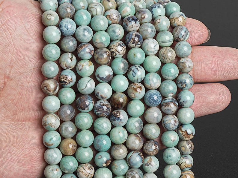 Blue Crazy Lace Agate Beads Gemstone Round Loose Beads 6MM 8MM 10MM ...