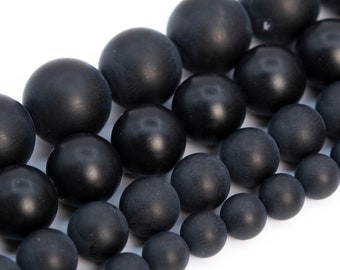 Matte Black Agate Beads Grade AAA Genuine Natural Gemstone | Etsy