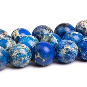 6MM Ocean Blue Imperial Jasper Beads Grade AAA Natural Gemstone Round ...