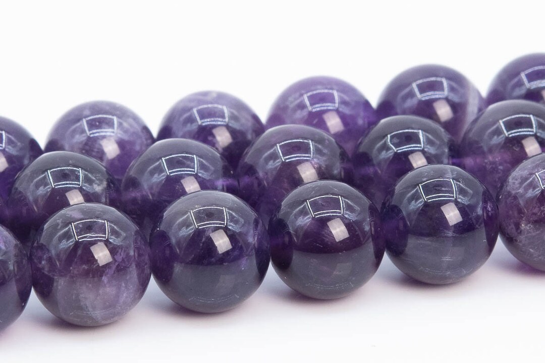 8MM Deep Purple Amethyst Beads Grade A Genuine Natural Gemstone Round ...