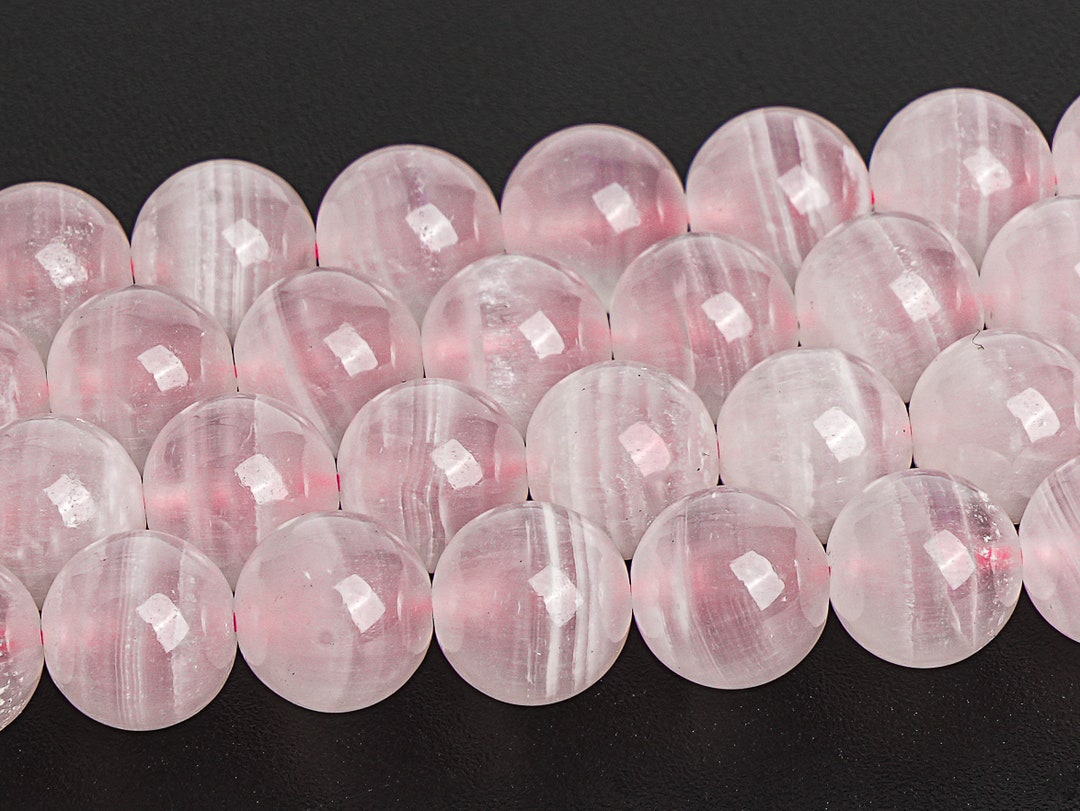 Translucent White Pink Calcite Beads Genuine Natural Grade AA Gemstone ...
