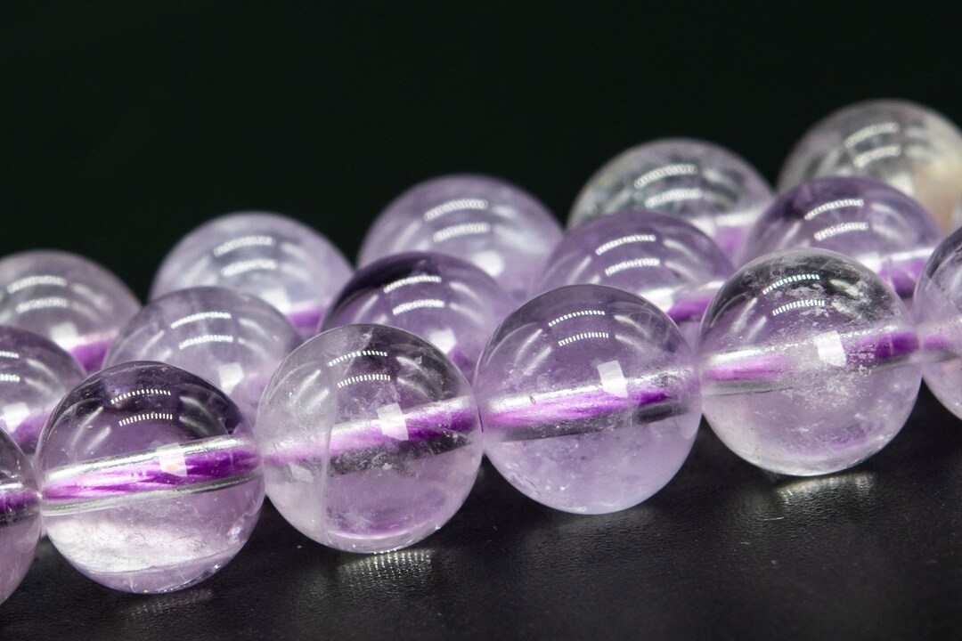 7-8MM Transparent Faint Lavender Amethyst Beads Grade A Genuine Natural ...