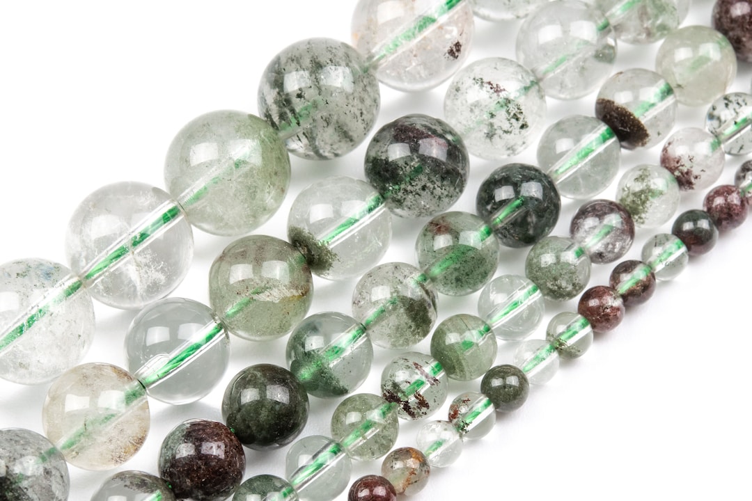 Phantom Quartz Beads Genuine Natural Grade AA Gemstone Round Loose ...