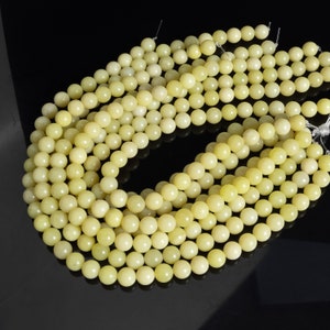 Yellow Lemon Jade Beads Genuine Natural Grade AAA Gemstone Round Loose ...