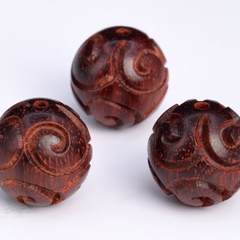 Carved Wood Bead - Etsy