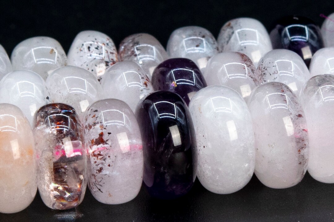 10x6mm Super Seven Beads Grade A Genuine Natural Gemstone Half Strand ...
