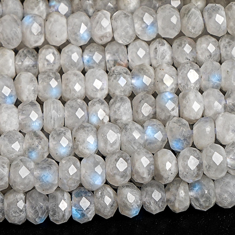 Moonstone Rondelle Stones - Etsy