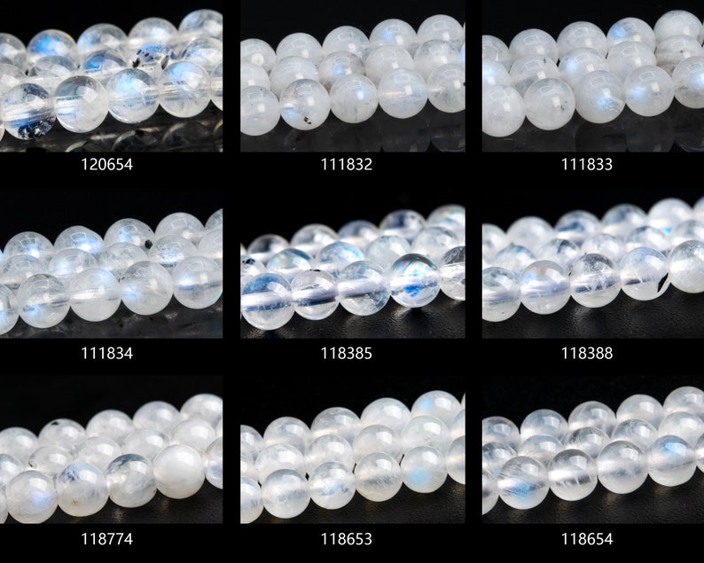 Indian Rainbow Moonstone Beads Genuine Natural Round Gemstone Beads for ...