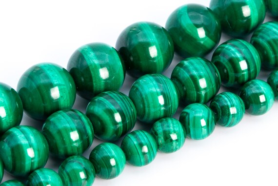 Green Malachite Beads Genuine Natural Grade AAA Gemstone Round | Etsy