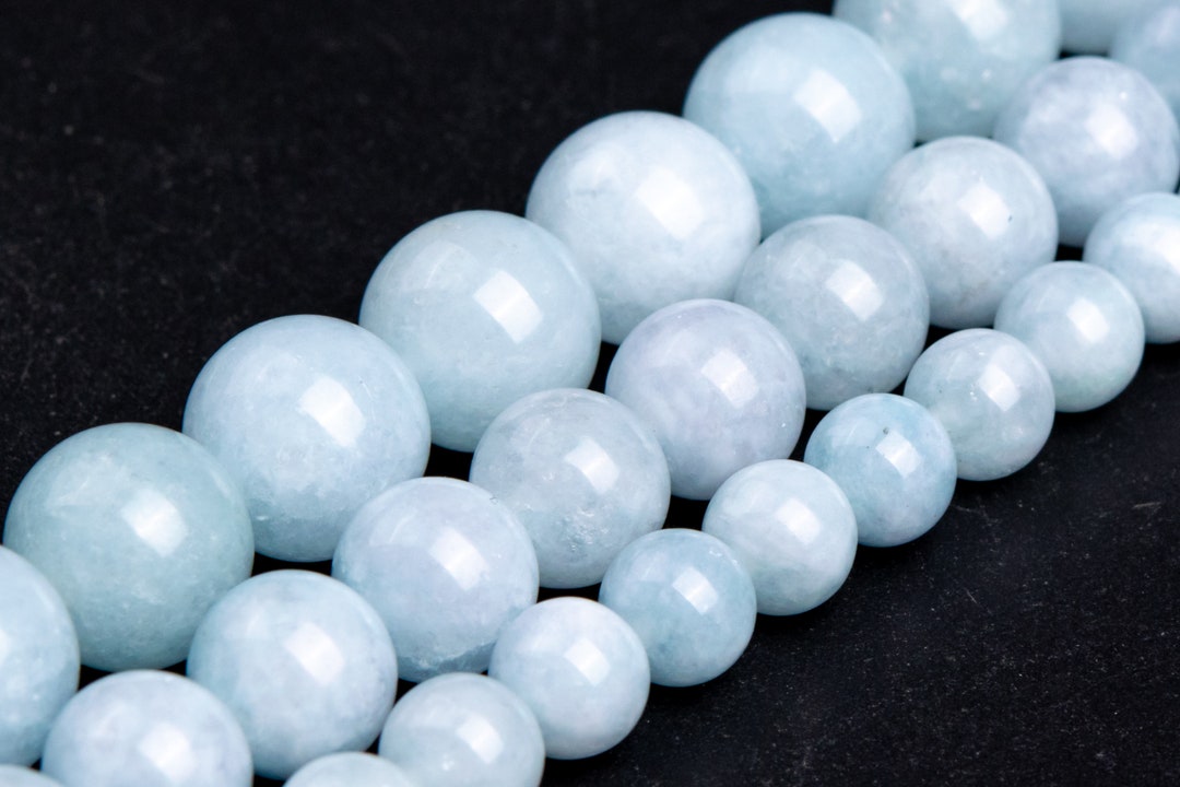 Light Blue Quartz Beads Grade AAA Gemstone Round Loose Beads 6MM 8MM ...