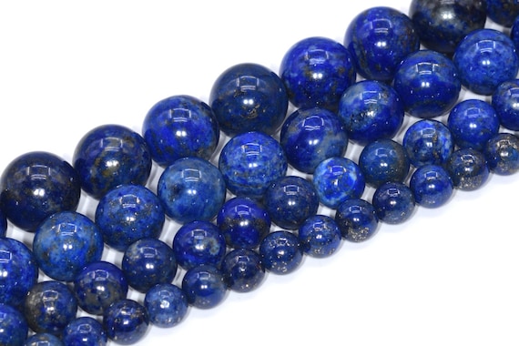 Deep Blue Lapis Lazuli Beads Grade A Gemstone Round Loose - Etsy