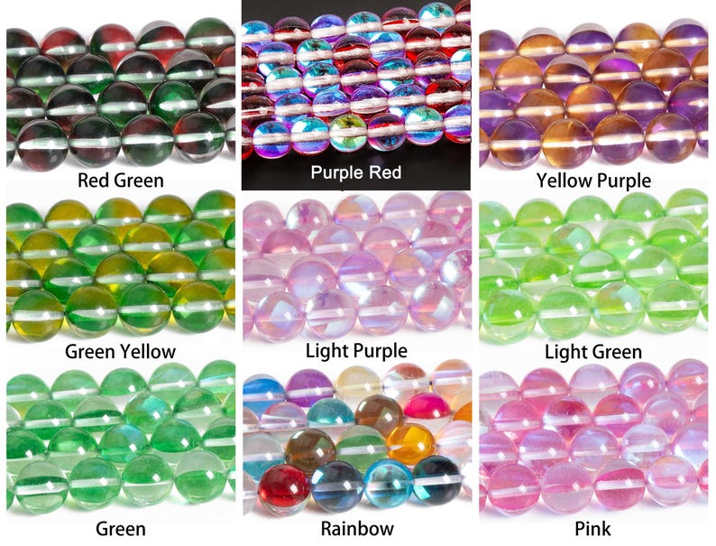 Mystic Aura Quartz Beads Round Gemstone Beads - Etsy
