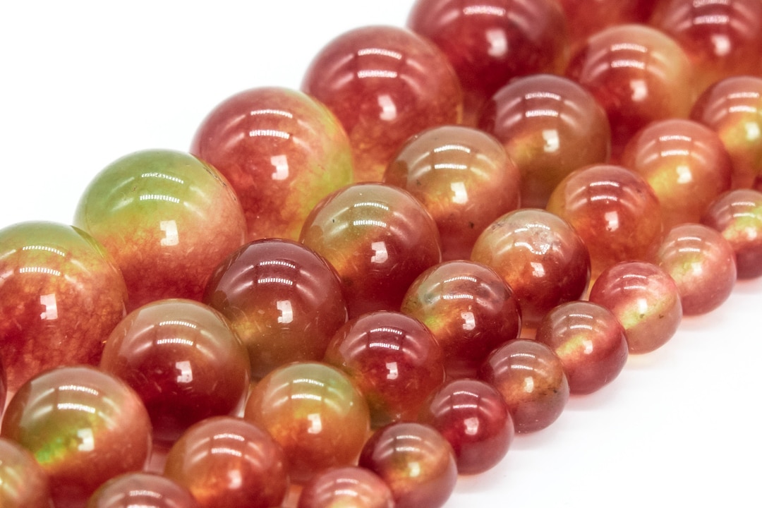 Watermelon Malaysian Jade Beads Grade AAA Gemstone Round Loose Beads ...