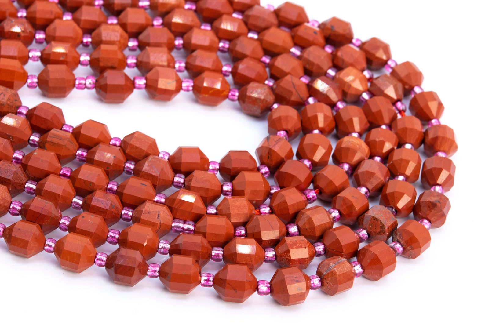 8x7mm Red Jasper Beads Faceted Bicone Barrel Drum Grade AA - Etsy