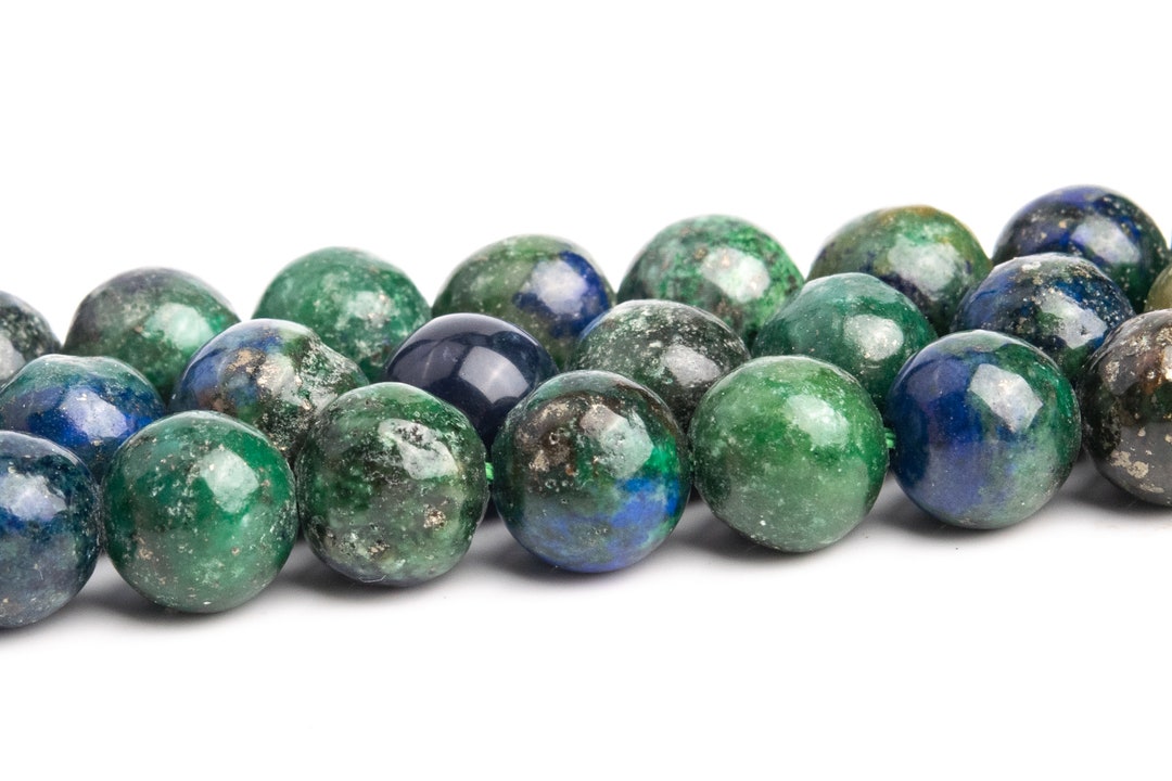 7-8MM Azurite Beads Grade AB Gemstone Nugget Round Loose Beads 15