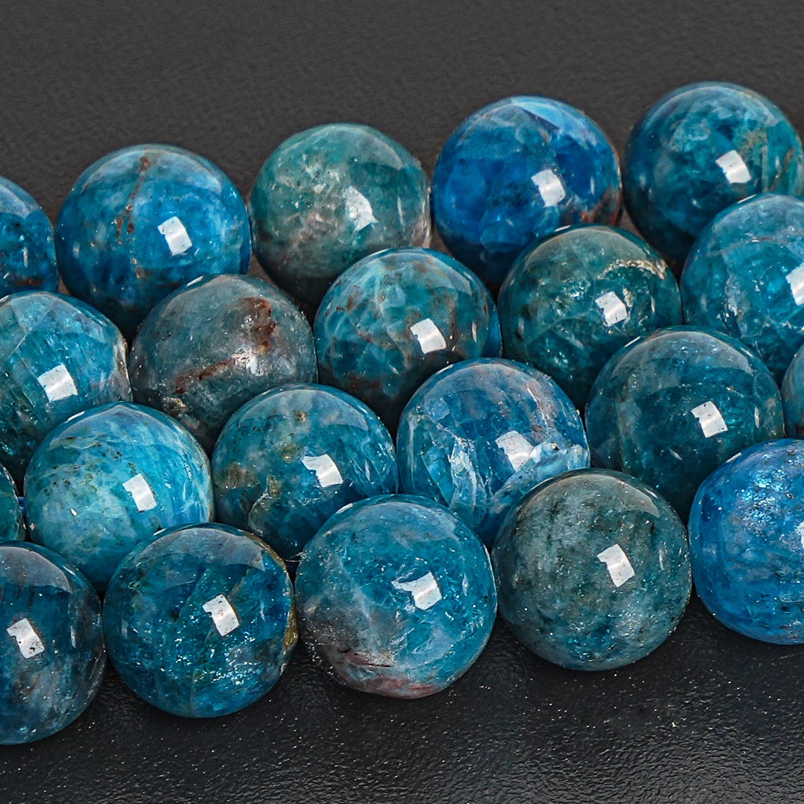 Blue Apatite Beads Genuine Natural Gemstone Round Loose Beads 6MM 8MM ...