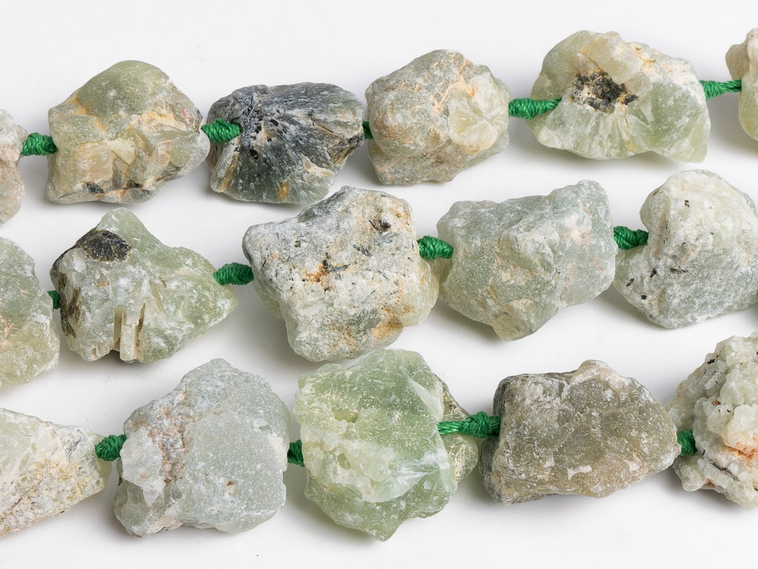 16X25MM-24X30MM Faint Green Raw Prehnite Stone Grade AAA Genuine ...