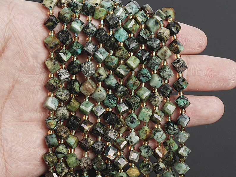 8MM Green African Turquoise Beads Grade AAA Genuine Natural Gemstone ...