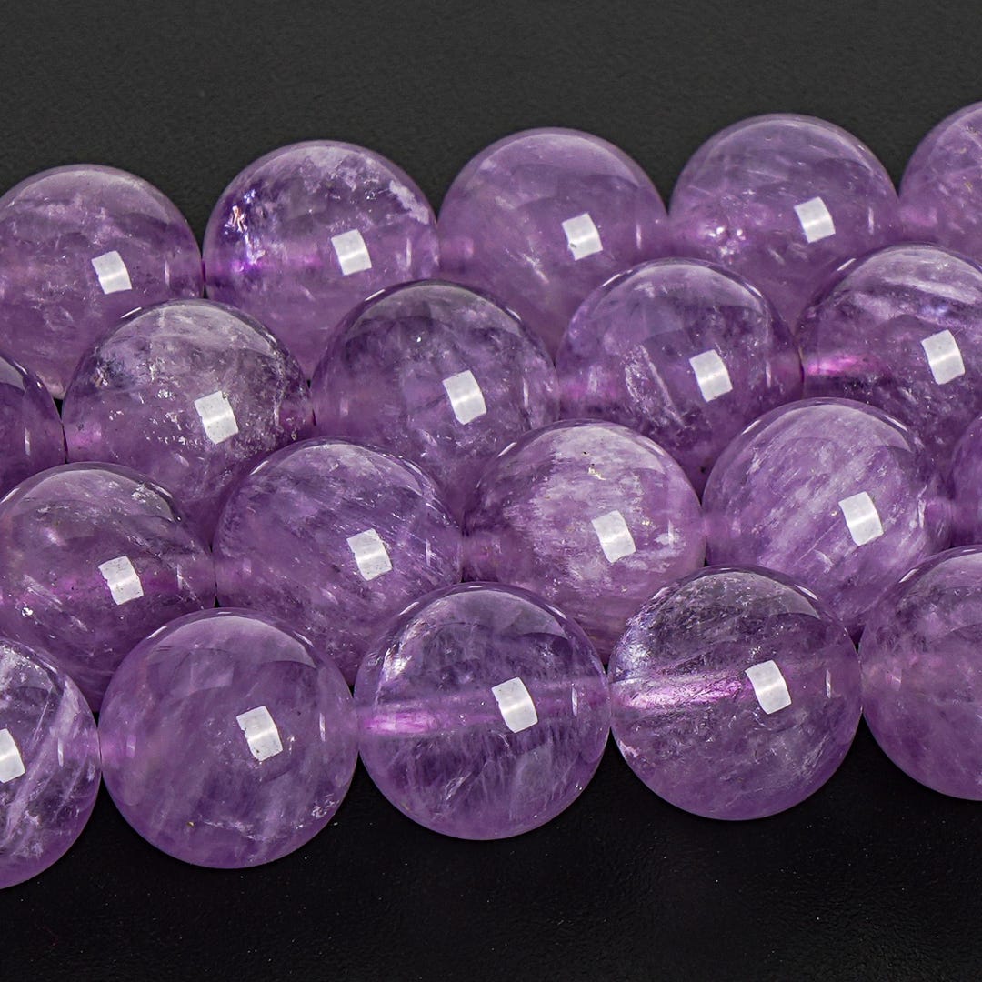 11-12MM Transparent Lavender Amethyst Beads Brazil Genuine Natural ...