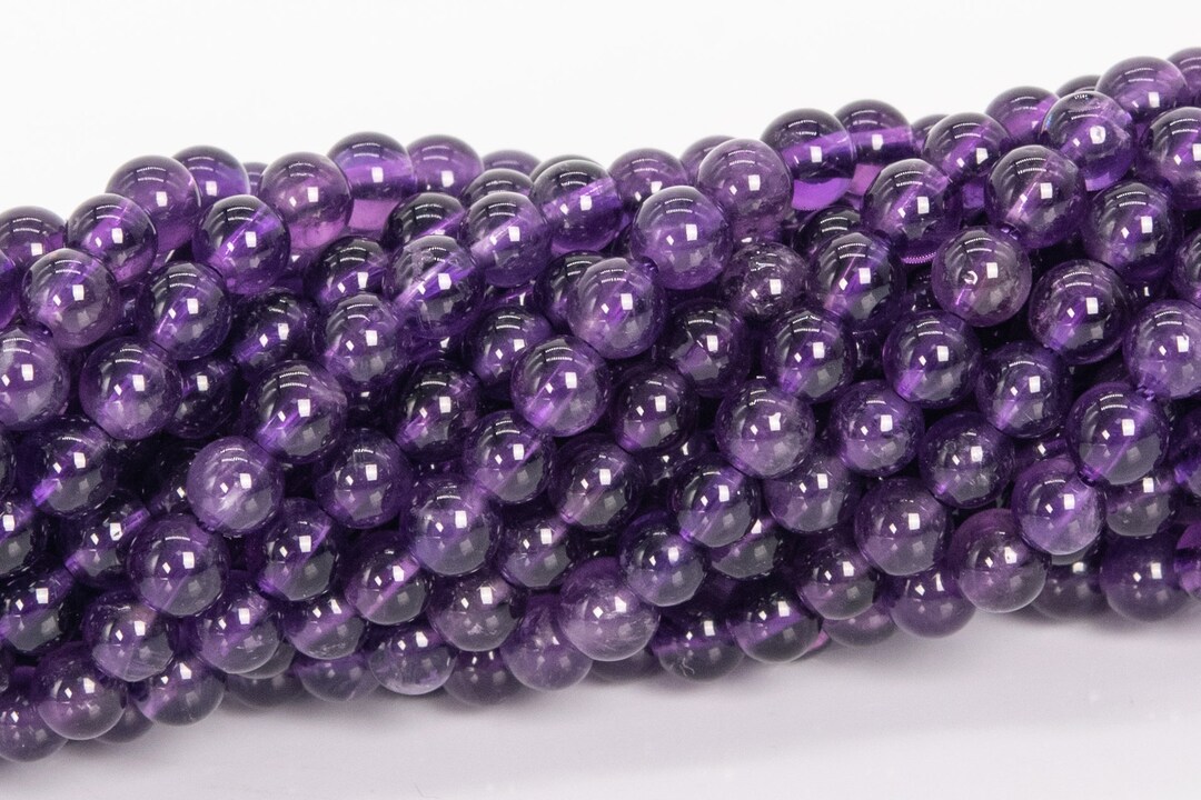 4MM Purple Amethyst Beads Grade AA Genuine Natural Gemstone Round Loose ...