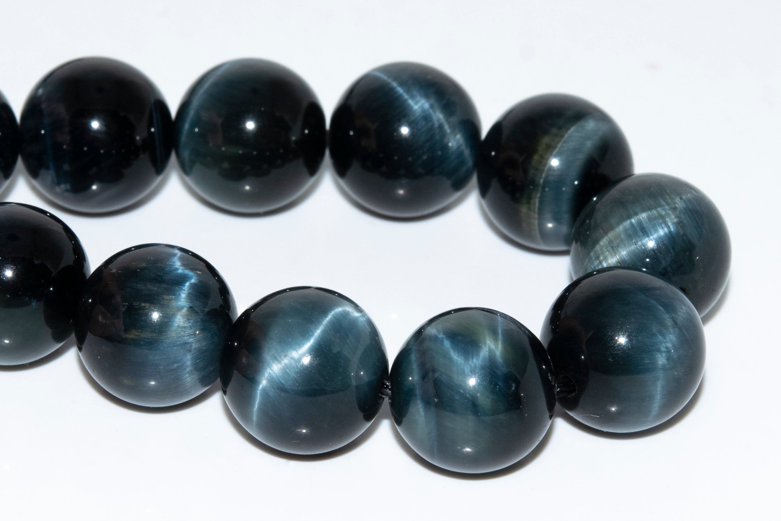 Hawk Eye Blue Tiger Eye Beads Genuine Natural Grade AA Gemstone Round ...