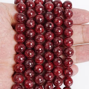 Red Ruby Beads Genuine Natural Grade AAA Gemstone Round Loose Beads 8MM ...