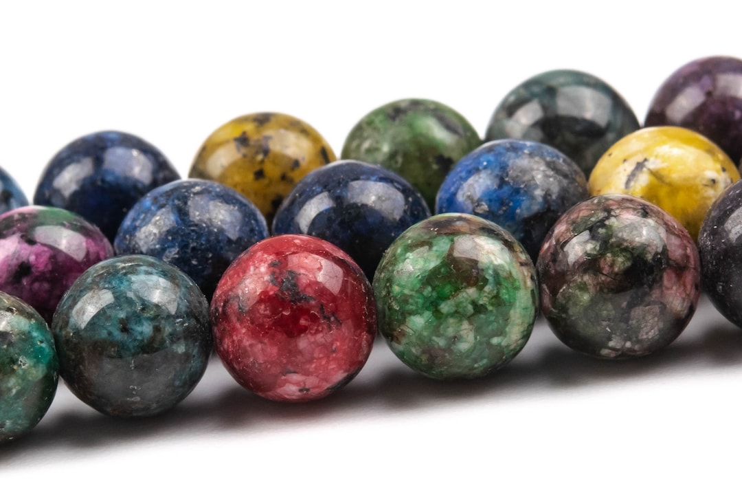 8MM Multicolor Jade Beads Grade AA Gemstone Round Loose Beads 14.5"/ 7 ...