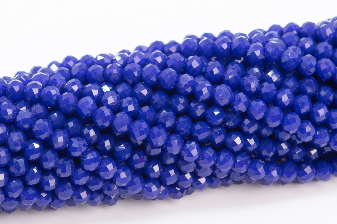 3MM Royal Blue Quartz Beads Grade AAA Full Strand Faceted Round Loose ...