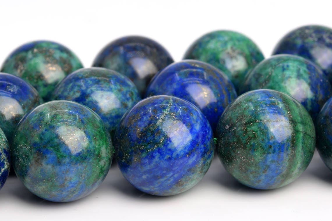 15-16MM Azurite Beads Grade AAA Natural Gemstone Full Strand Round ...